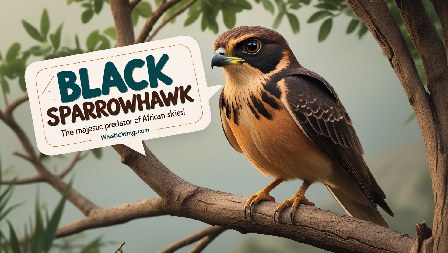 Black Sparrowhawk - The Majestic Predator of African Skies!